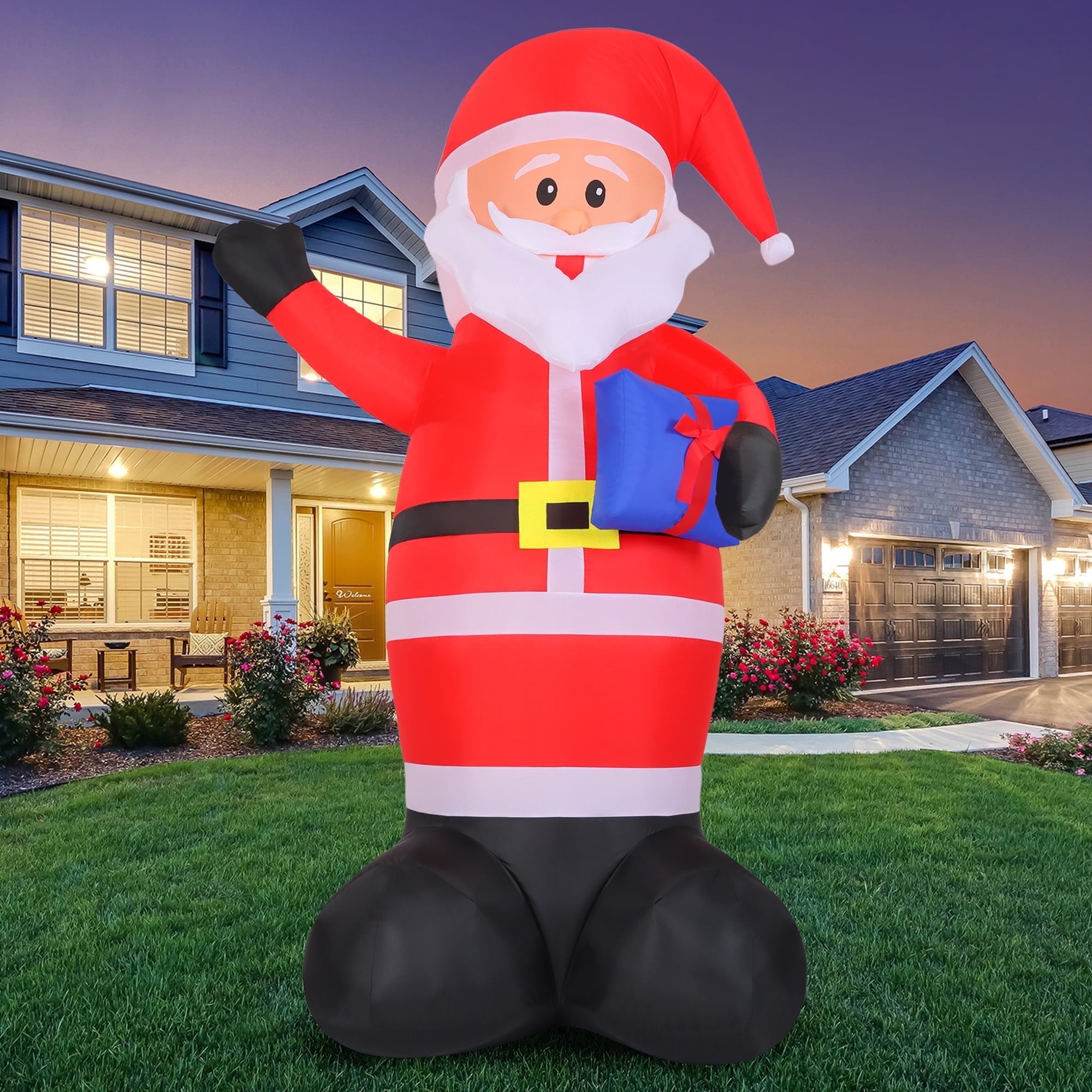 Yexmas 7FT Christmas Inflatable Santa Claus Outdoor Decorations- Blow ...